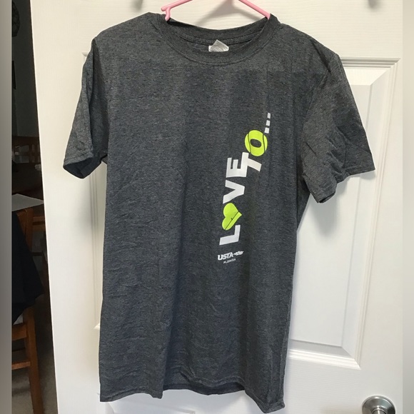 Gildan | Shirts | New Love To Usta Tennis Tee Shirt Sz M | Poshmark